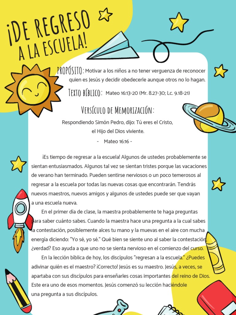 Regreso A Clases | PDF | Jesús | Evangelio de Mateo