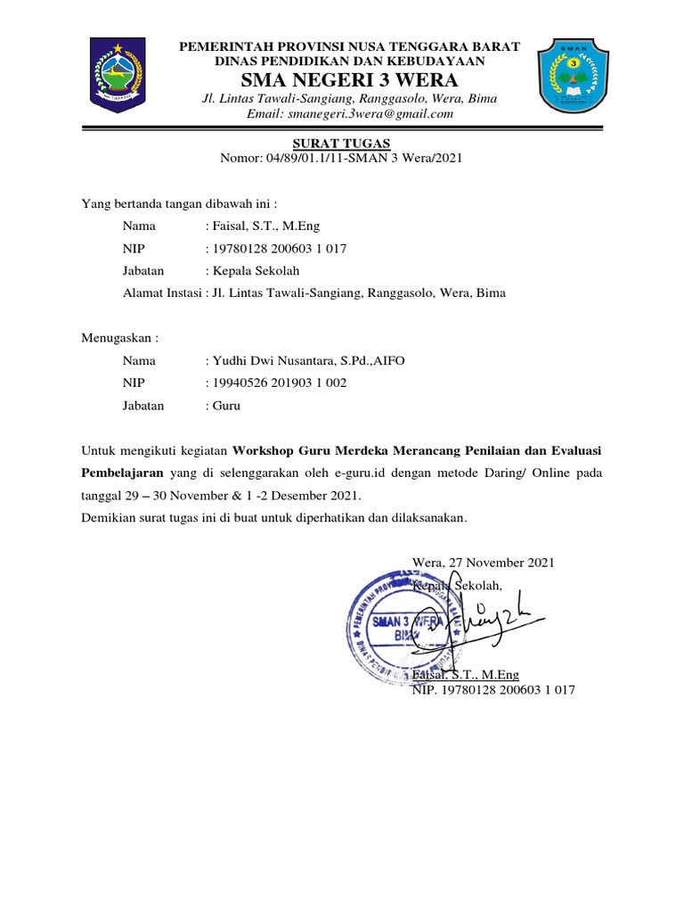 Surat Tugas Membatik | PDF