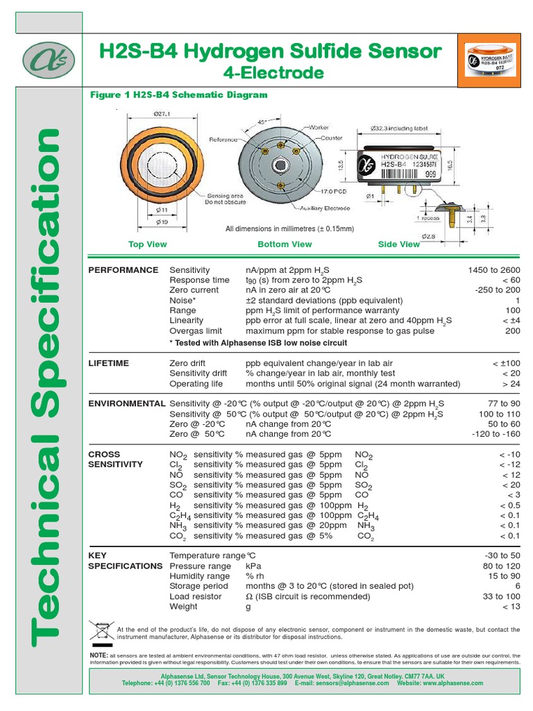 H2S B4 | PDF | Measuring Instrument | Physical Sciences