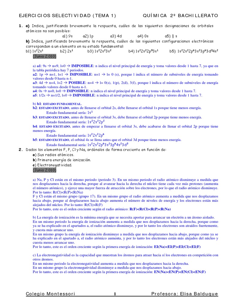 Ej_SELECTIVIDAD_quimica_TEMA_1 | PDF | Ion | Enlace químico