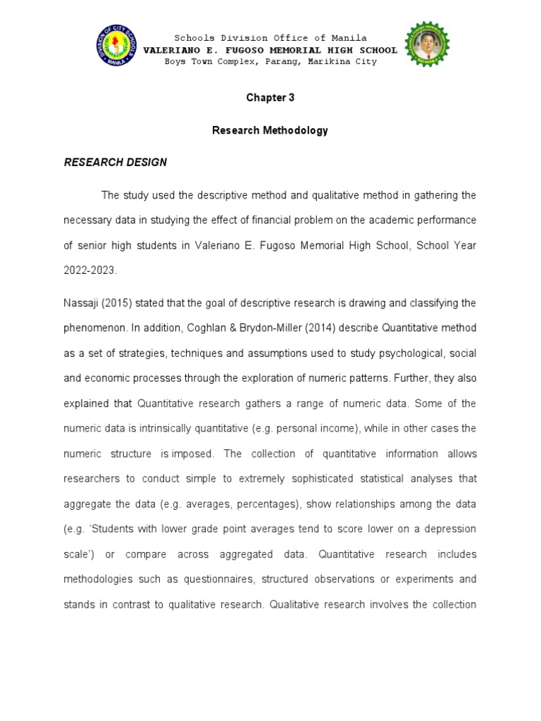 Chapter 3 | PDF | Methodology | Quantitative Research