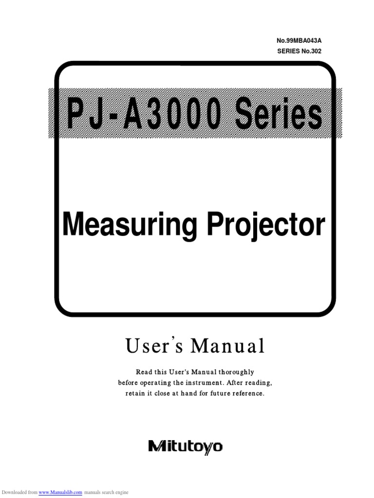 PJ-A3000 Manual Measuring Projector | PDF | Electrical Connector | Screw