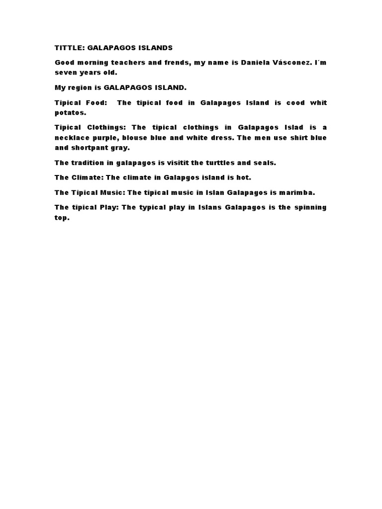 Galapagos Islands Culture Overview | PDF | Home & Garden | Science ...