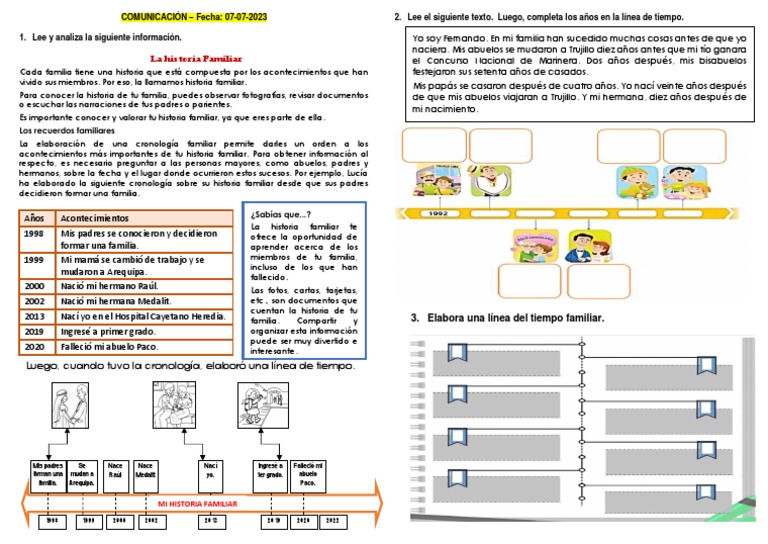 Historia Familiar y Cronología Personal | PDF | Estudios de idiomas ...