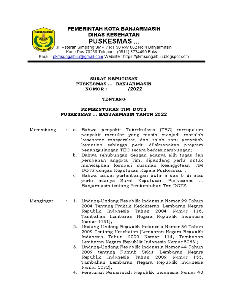 4.4.1.3 Contoh SK Tim Dots | PDF