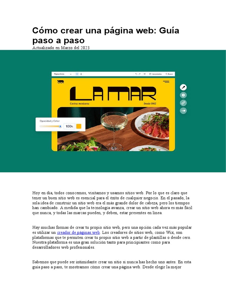 Cómo crear una página web guia paso a paso | PDF