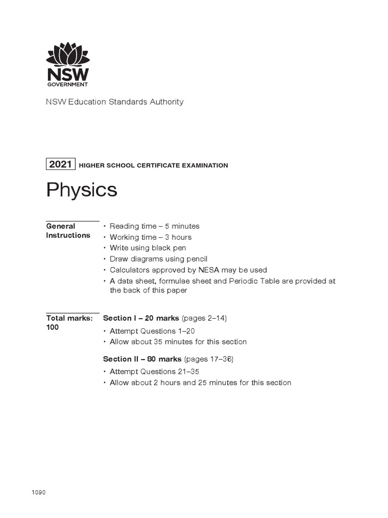 2021 HSC Physics | PDF | Electron | Proton