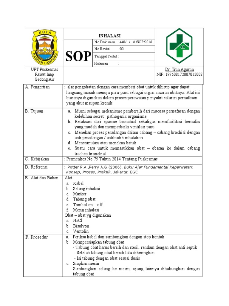 Sop Inhalasi | PDF