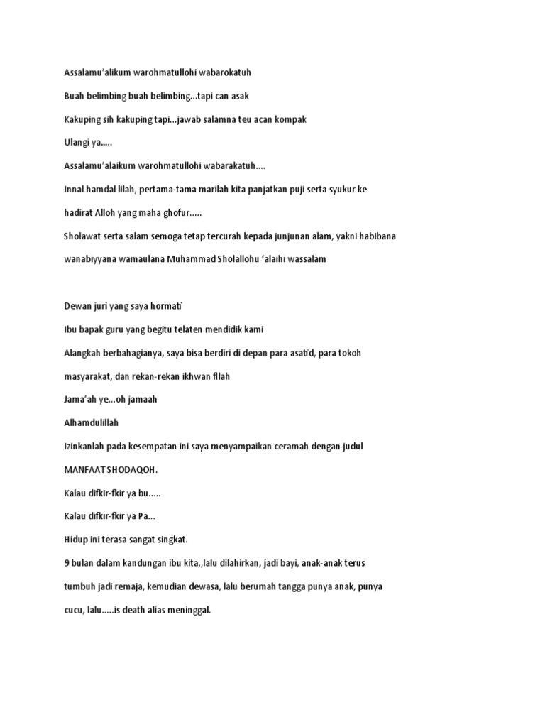 Manfaat Shodaqoh dalam Kehidupan | PDF