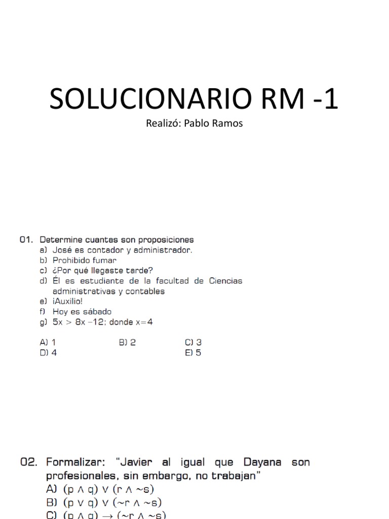 Solucionario RM1 (Autoguardado) | PDF