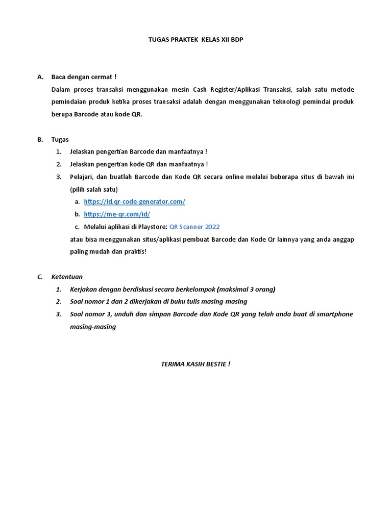 Praktek Barcode Dan QR BDP | PDF