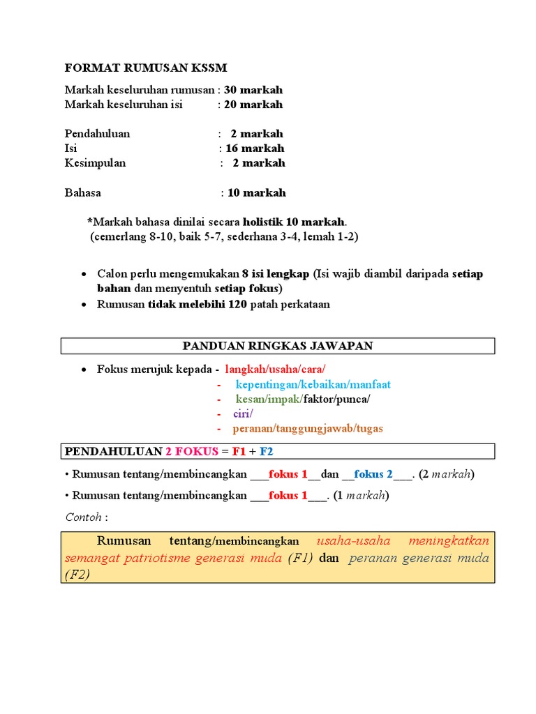 FORMAT RUMUSAN Edit | PDF