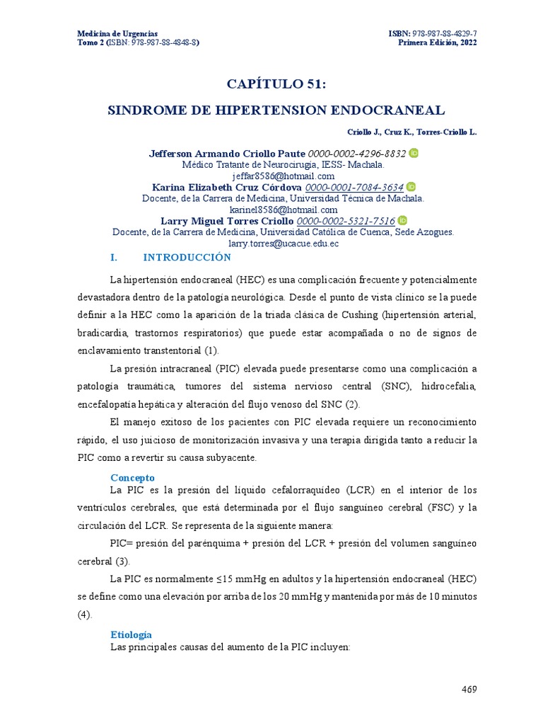 Capítulo 51: Sindrome de Hipertension Endocraneal | PDF | Ciencia y ...
