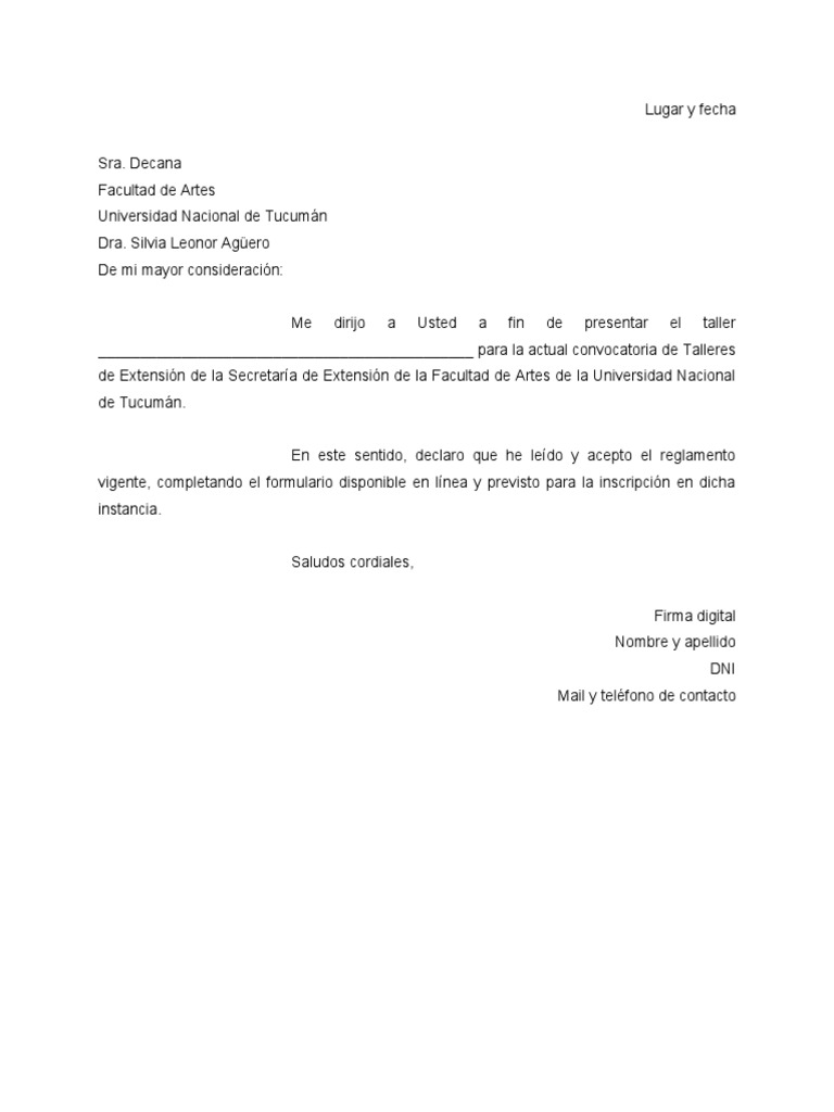 Modelo de Nota Dirigida A La Decana | PDF