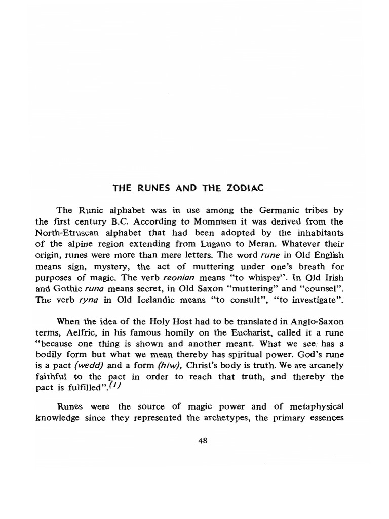 Elémire Zolla - The Runes and The Zodiac | PDF