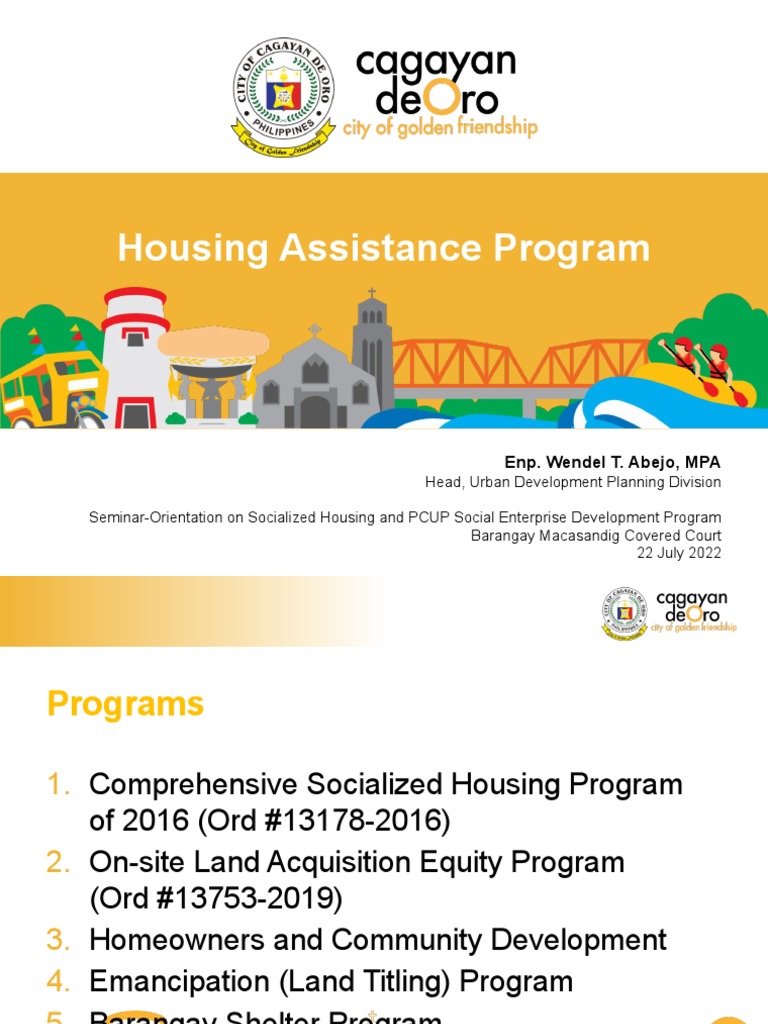 CDO Housing Assistance Program | PDF | Government | Economies