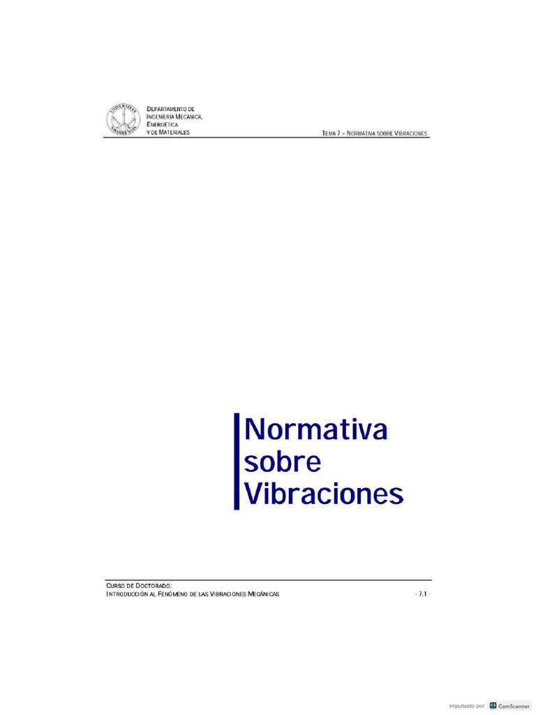 NORMATIVA SOBRE VIBRACIONES. Normativa Sobre Vibraciones | PDF