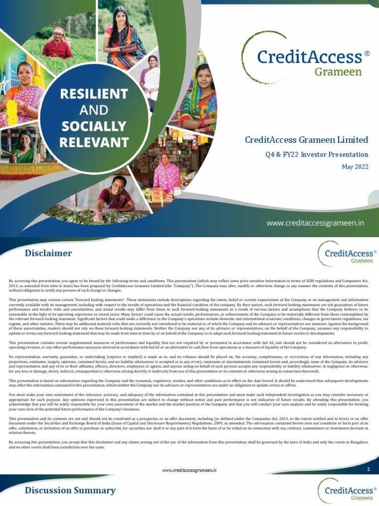CreditAccess Grameen FY22 Results | PDF | Debt | Balance Sheet