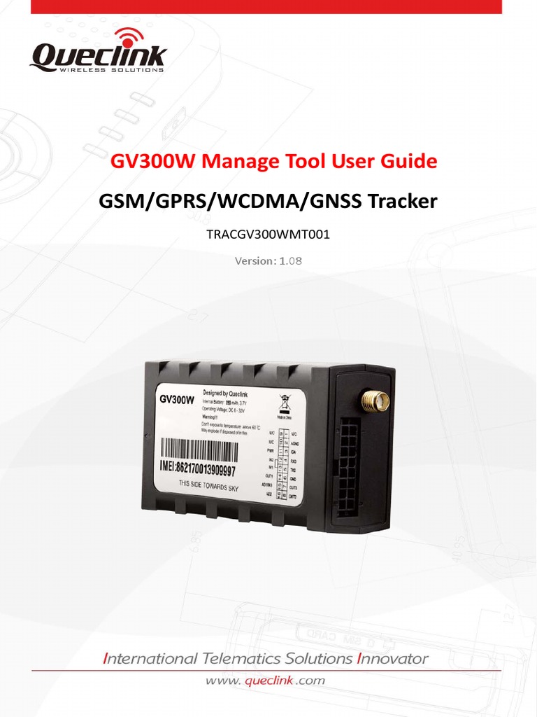 GV300W Manage Tool User Guide V1.08 | PDF | Window (Computing) | Menu (Computing)