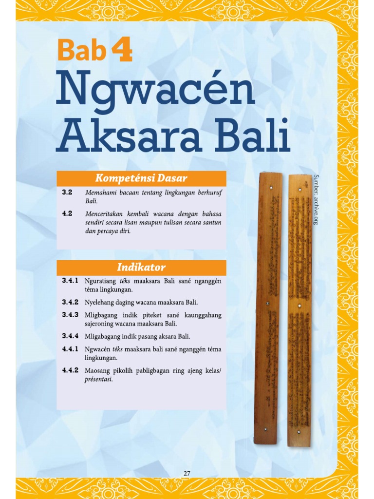Contoh dan Artinya Aksara Bali | PDF