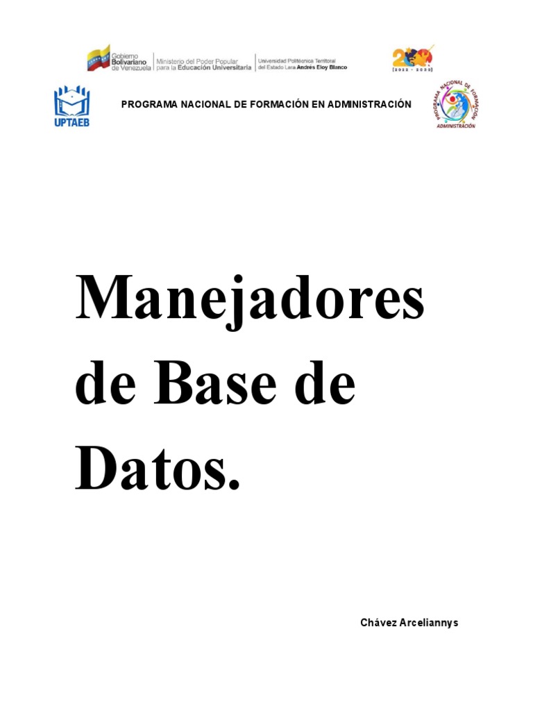 Manejadores de Base de Datos | Descargar gratis PDF | Bases de datos ... Manejadores de Base de Datos | Descargar gratis PDF | Bases de datos ...