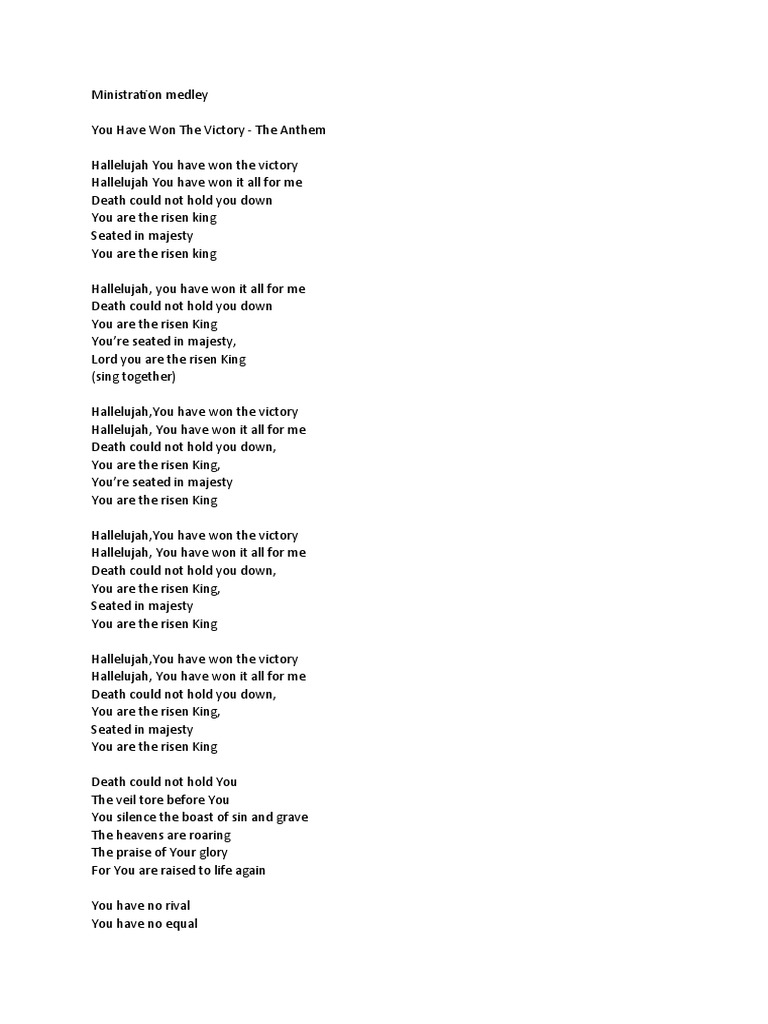 Victory Anthem: Hallelujah Lyrics | PDF