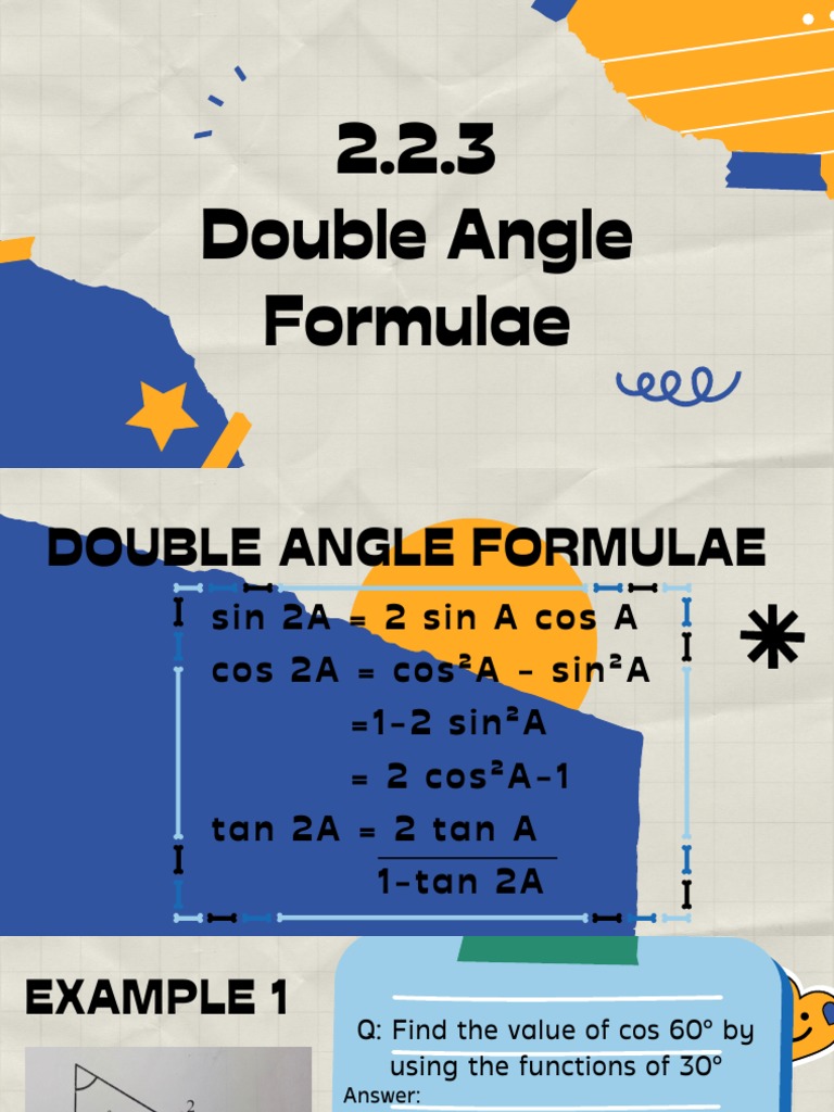 Double Angle Formulas and Examples | PDF