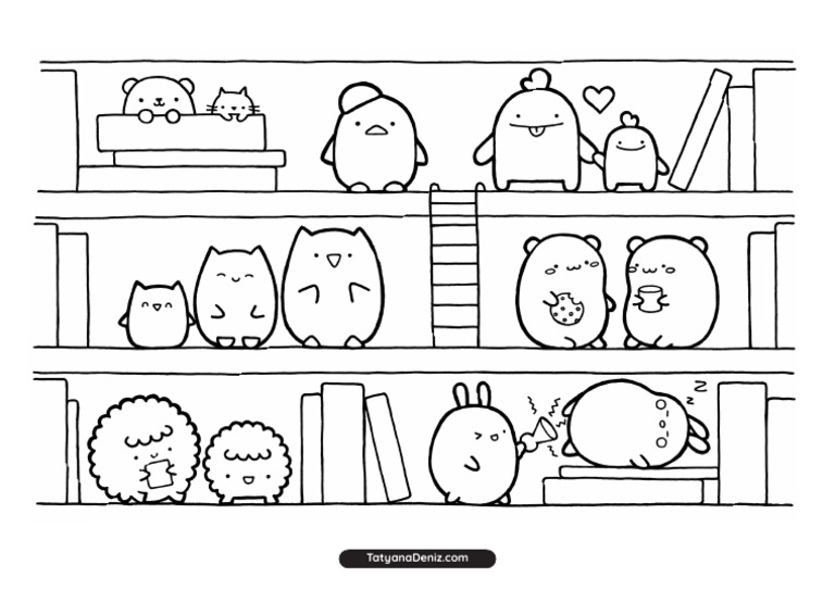Tatyana Deniz Coloring Page Kawaii Animals | PDF
