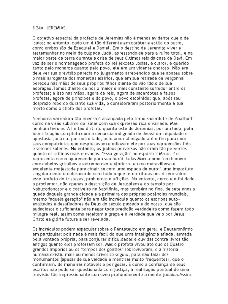Profecia de Jeremias: Sofrimento e Esperança | PDF | Jeremias | Profeta