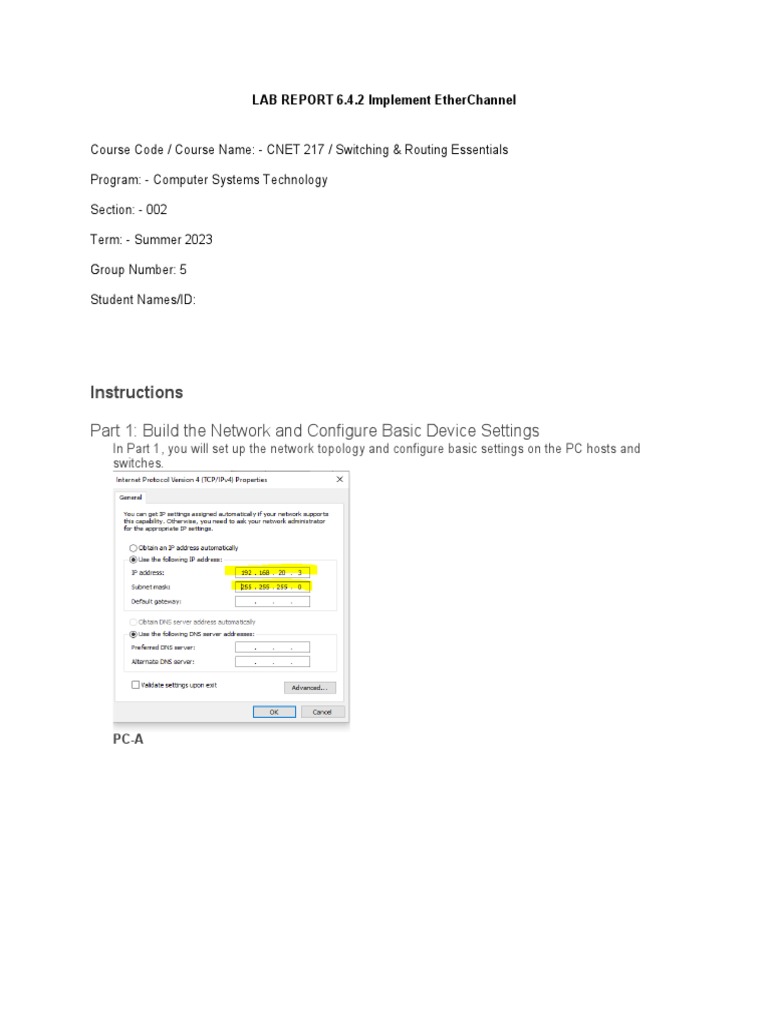 Lab 6.4.2 | PDF | Computer Network | Network Switch