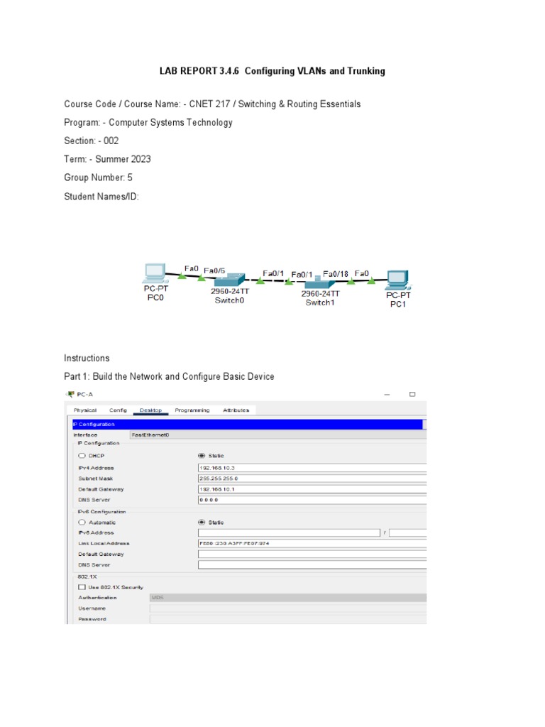 Lab 3.4.6 | PDF | Ip Address | Network Switch