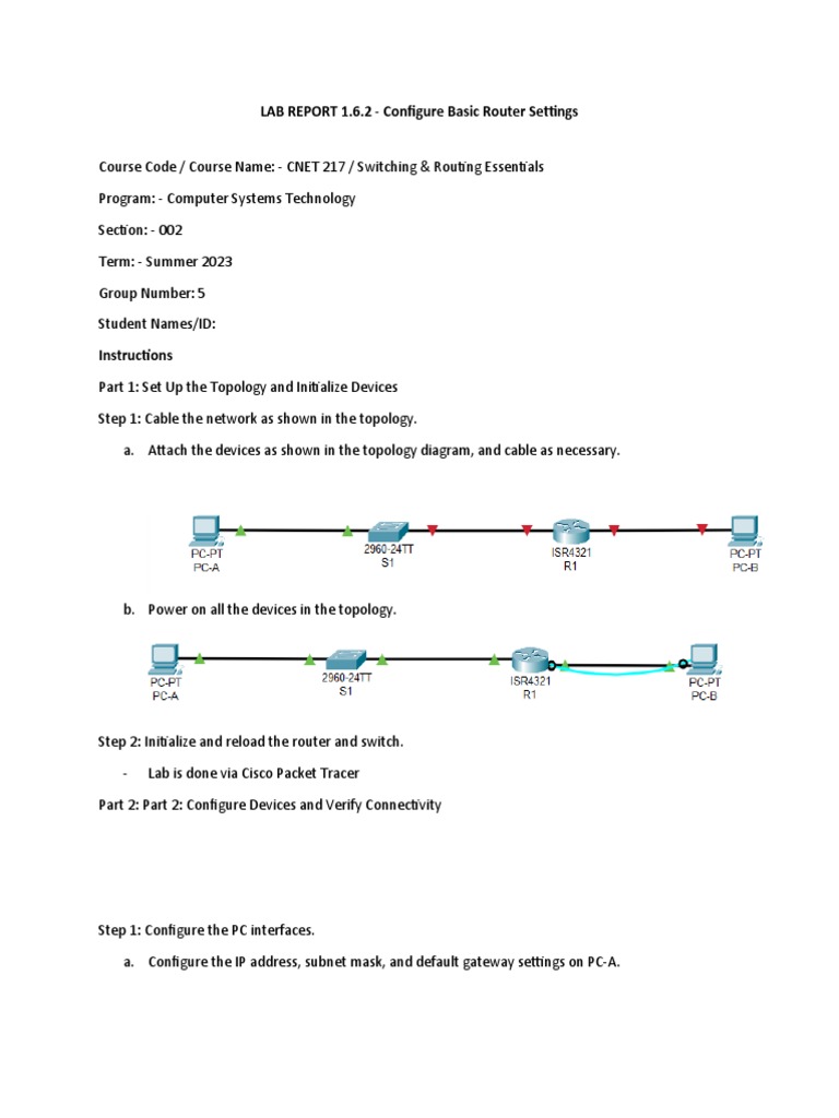 Lab 1.6.2 | Download Free PDF | Ip Address | Router (Computing)