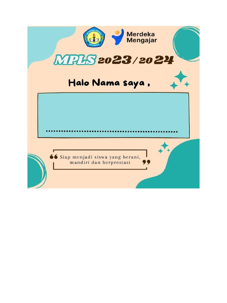 Name Tag Kelas 1 MPLS | PDF