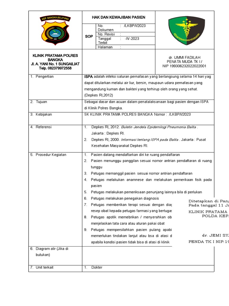 Sop Penyakit Ispa | PDF