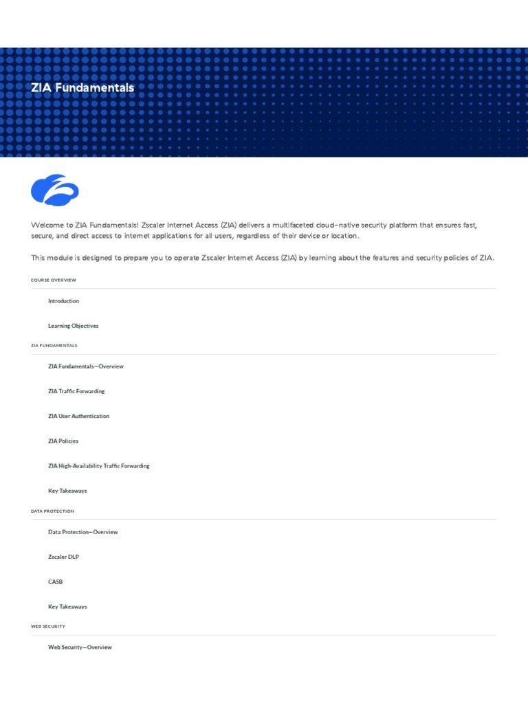 ZIA Fundamentals Student Guide | PDF | Malware | Cloud Computing