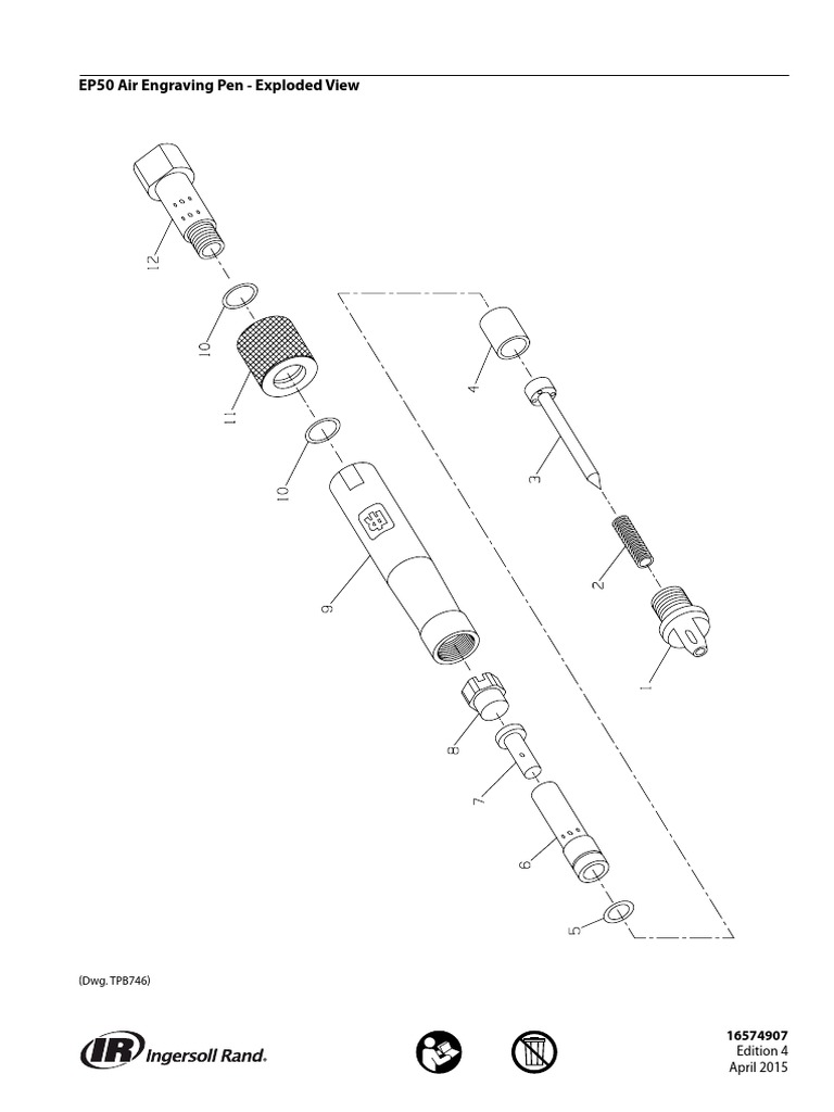 EP50 Air Engraving Pen - Exploded View: (Dwg. TPB746) | PDF | Tools ...