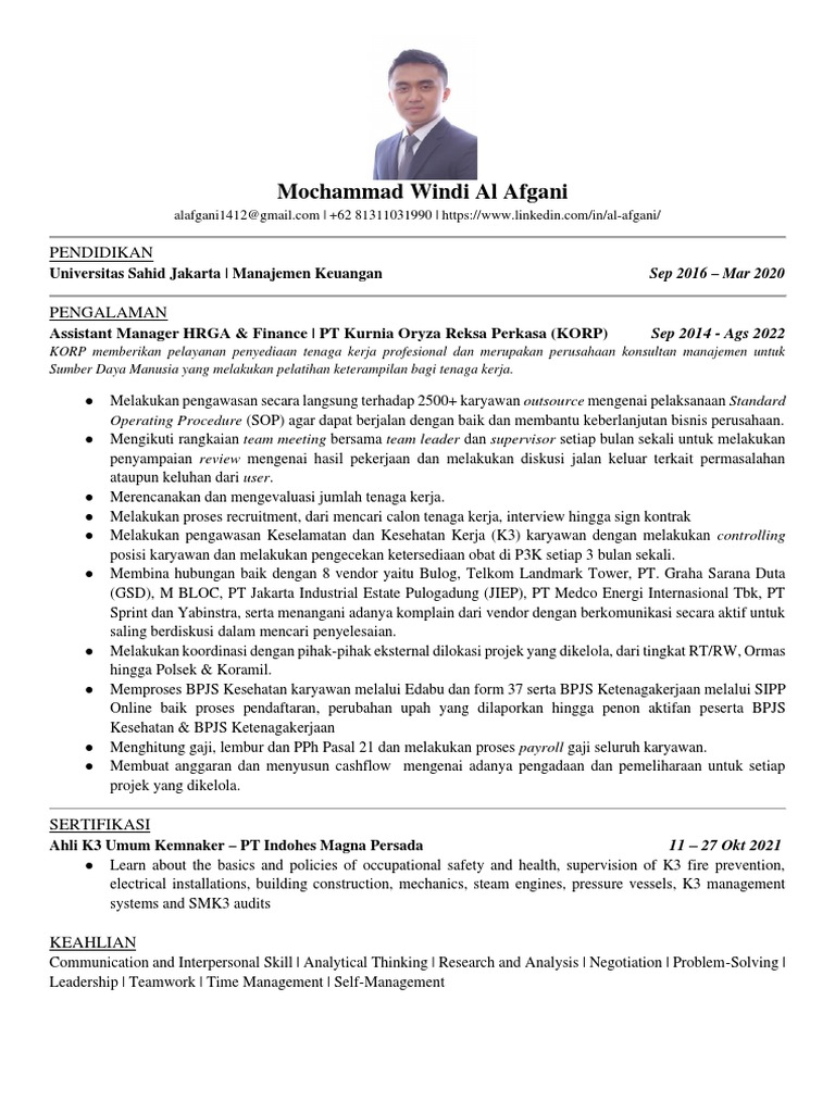 CV - Mochammad Windi Al Afgani. | PDF