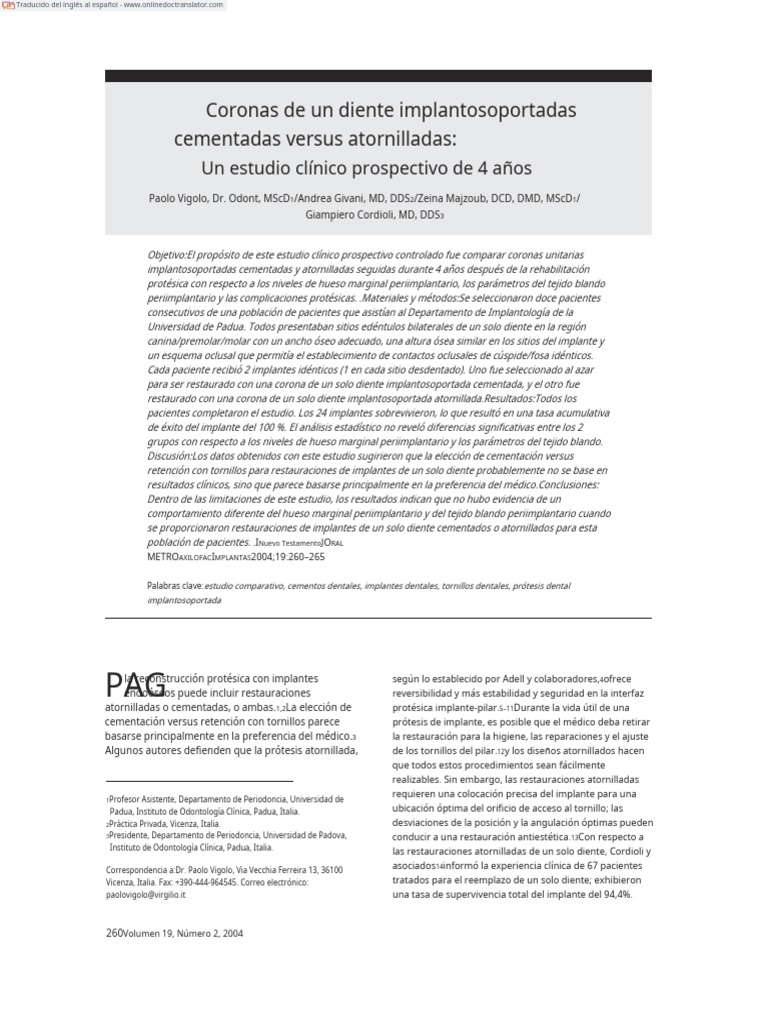 Coronas Simples Atornilladas Vs Cementadas | PDF | Implante dental ...