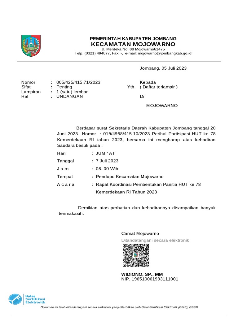 Undangan Panitia PHBN | PDF