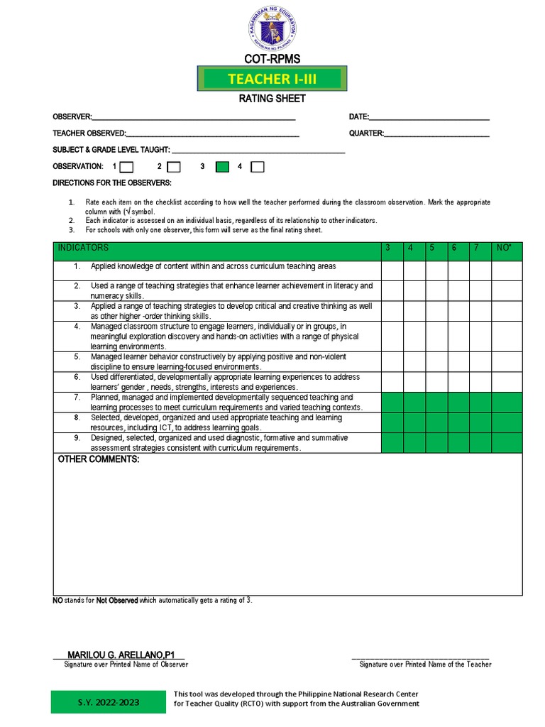 Cot 3 | PDF | Learning | Curriculum