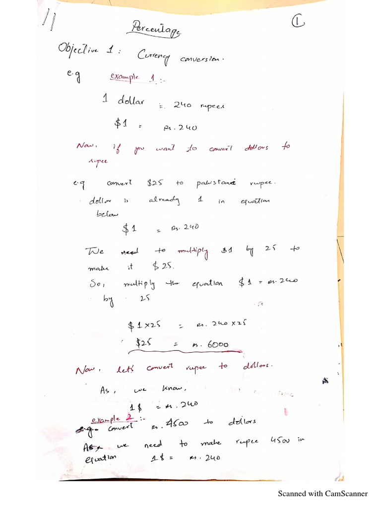 Percentage Notes Class 8 | PDF