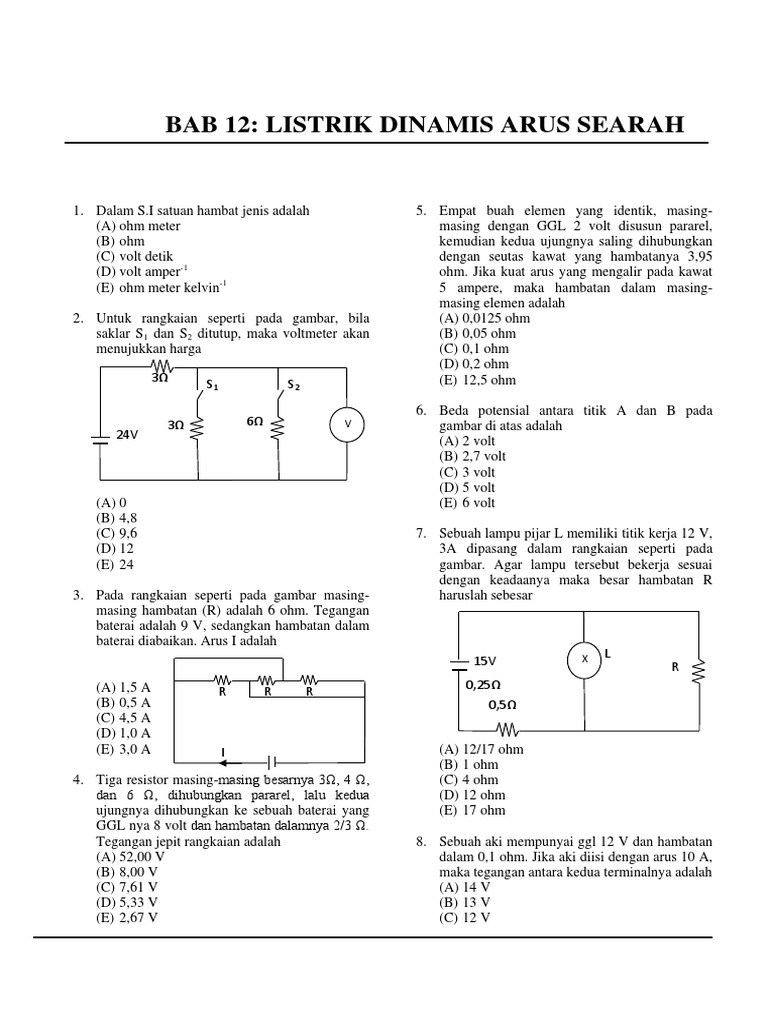 Bab 12 - Listrik Dinamis Arus Searah | PDF