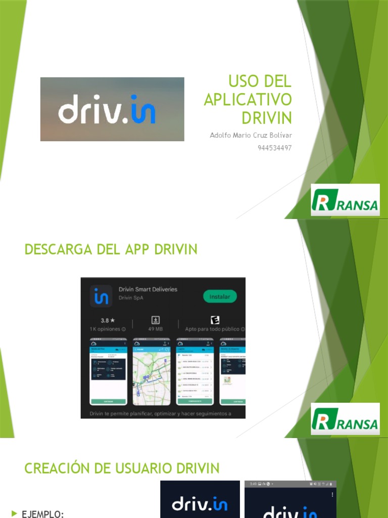 Uso Del Aplicativo Drivin | PDF