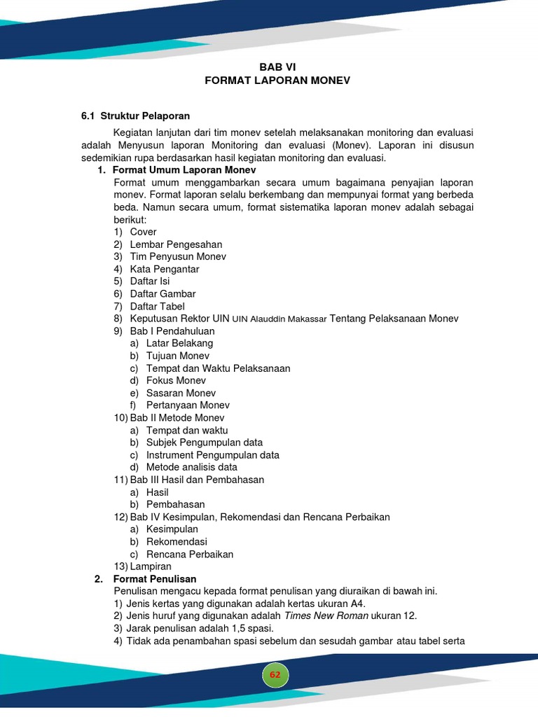 Format Laporan Monev | PDF