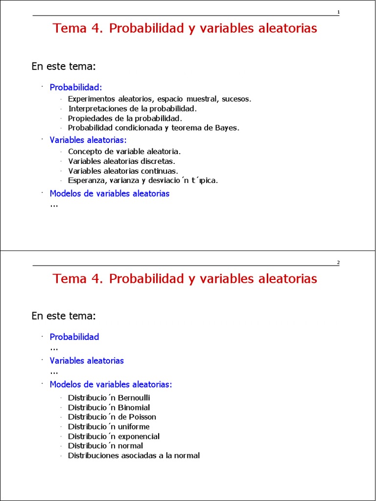 Probabilidad y Variables Aleatorias | PDF