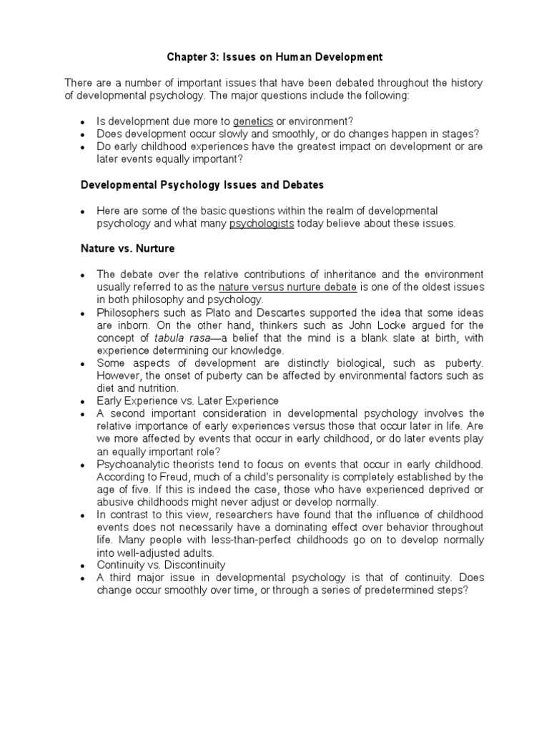 Chapter 3 - Issues On Human Development | PDF