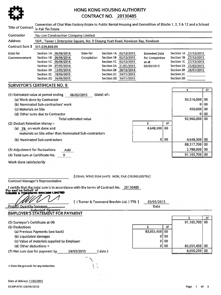 Surveyor Certificate No 09 - TTB Signed | PDF