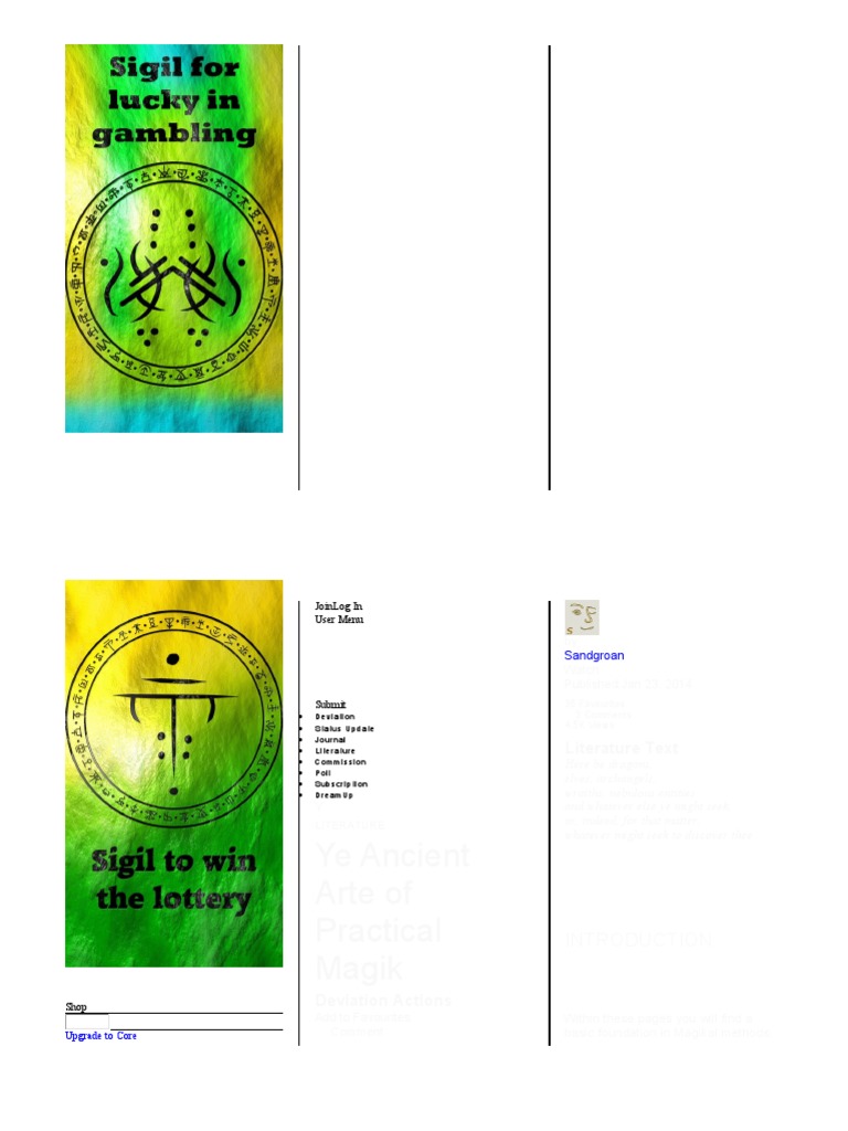 Sigils for Winning the Lottery | PDF | Fires | Breathing