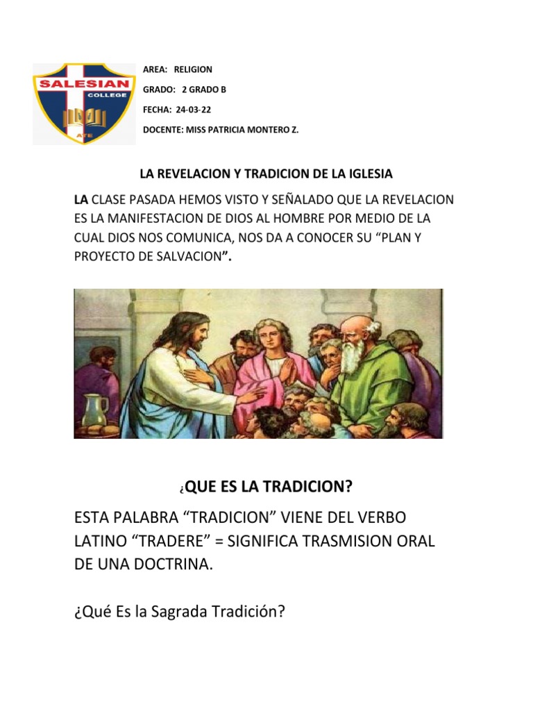 La Revelacion y Tradicion 2 Sec | PDF | Religión y espiritualidad