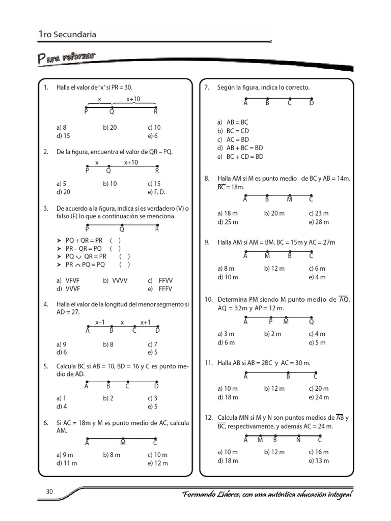 Ejercicios Resueltos de Segmentos | PDF